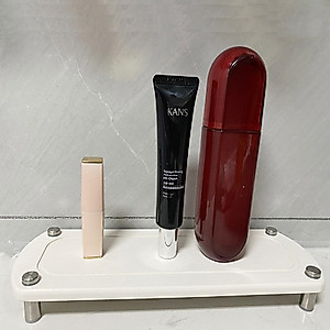 heylad Home Sink Caddy, Instant Dry Kitchen Bathroom Sink Organizer, Diatomaceous Earth Sink Tray with Rust-Free Acrylic Feet, Sponge Soap Dispenser Holder, White