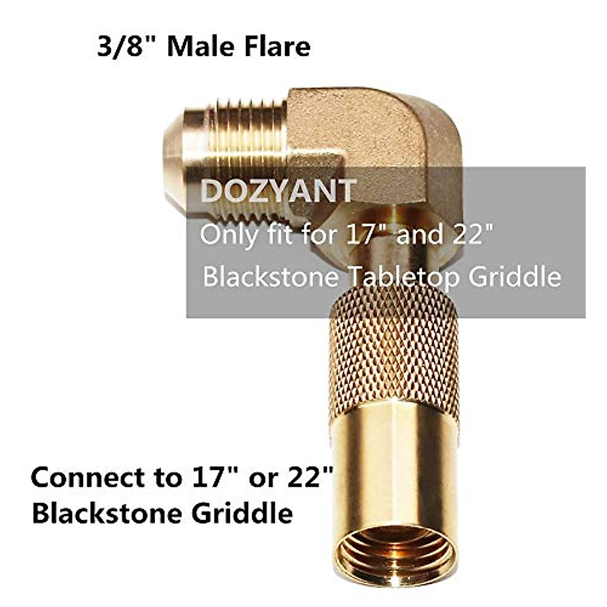 DOZYANT 12 Feet Propane Quick Connect Extension Hose with Propane Elbow Adapter Convertion Fitting for Blackstone 17 Inch or 22 Inch Griddle, Connect to RV Trailer with Quick-Connect Kit