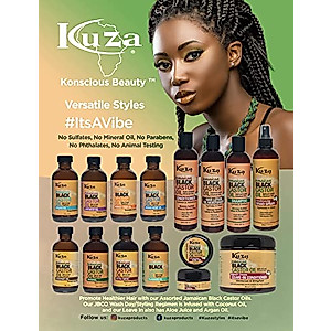 Kuza Jamaican Black Castor Oil Shampoo (8 Oz) – Damaged & Dry Hair Treatment Shampoo for Men & Women