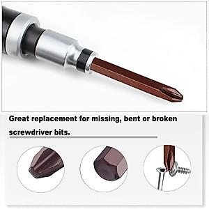 Utoolmart 20Pcs Phillips PH3 Screwdriver Bits, 8mm Dia Hex Shank, S2 Magnetic Screwdriver Bits, 32mm Length