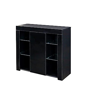 CreekT LED Buffet Cabinet with Storage, Sideboard Cabinet with Storage, Kitchen Buffet Storage Cabient, Sideboard Buffet Cabinet, Buffet Table with Storage, Wood Console Table with Storage, Side Board