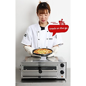 CROSSON Countertop Electric Frozen Pizza Oven For Indoors with 30-minitue Timer,Glass Door and Interior Light,Commercial Pizza Maker for Restaurant and Home Use,120V/1550W (13 Inch)