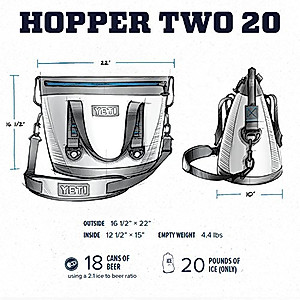 YETI Hopper Two 20 Portable Cooler, Field Tan / Blaze Orange