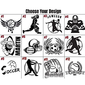 Polar Camel Customized Socce Tumbler 30 oz with Straw, Personalized Insulated Coffee Tumbler Engraved in USA - Soccer Coach Gift, Football Dad Gift (Black w/out ring)