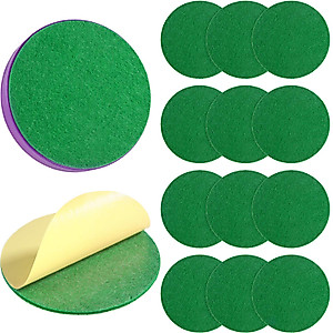 Gejoy 94 mm Hockey Paddle Pads Self Adhesive Replacement Hockey Mallet Felt Pads Green Felt Sticker for 96 mm Hockey Pushers