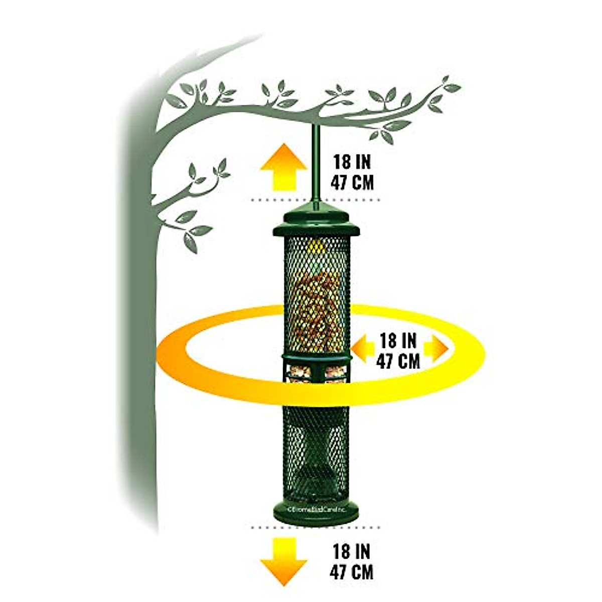 Squirrel Buster Nut Feeder Squirrel-Proof Bird Feeder for Nuts and Fruit, Two Meshes