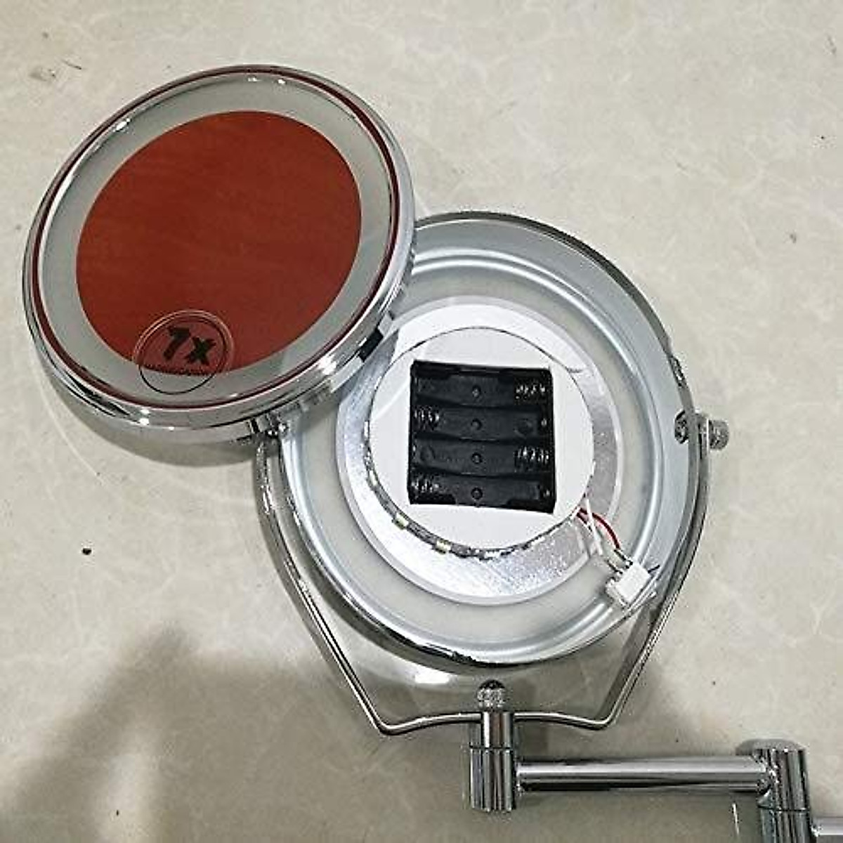 LIMEI-ZEN Bathroom Vanity Mirrors Illuminated Makeup Mirror Wall Mounted Makeup Mirror 7x Magnification 8'' Two-Sided Swivel Extendable Bathroom Mirror Shaving Mirrors Nickel Finish Makeup mirror Mirr