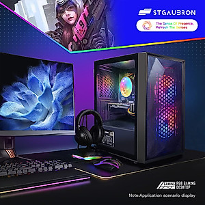 STGAubron Gaming Desktop PC,Intel Core I5 3.3Ghz up to 3.7Ghz,GeForce RTX 2060 6G GDDR6,16G RAM,512G SSD,WiFi,BT 5.0,RGB Fan x 3,RGB Keybaord & Mouse,RGB Mouse Pad,RGB Bluetooth Sound Bar,W10H64
