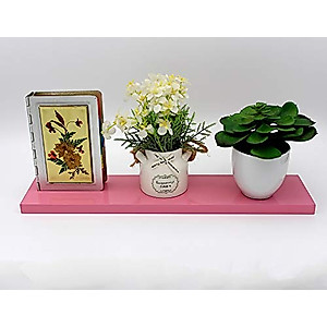 WANLIAN Wall Shelf Wall Mount Living Room Creative Shelf Wall Mount Wall Shelf Bookshelf Decoration Shelf 20in×3.6in (Pink)