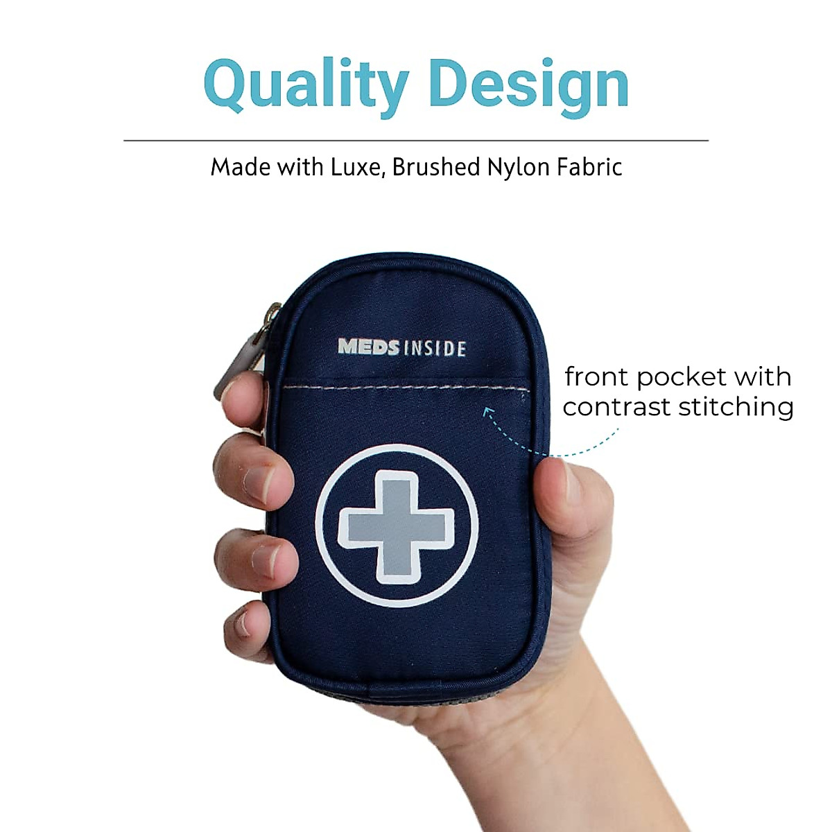 Auvi Q Case, Travel Medical Bag – Small Medication Organizer Insulated Medicine Bag “Kate” Purple Mini Medic Pouch: Asthma Inhaler Case for (Small EpiPens), Allergy Meds, Nasal Sprays or More