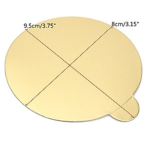 Darnell Nehemiah 100pcs/Set Round Mousse Cake Boards Gold Paper Cupcake Dessert Displays Tray Wedding Birthday Cake Pastry Decorative Tools Kit