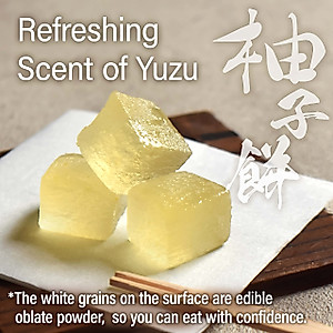 YAMASAN KYOTO UJI Yuzu Mochi Candy - Yuzu Citrus Japanese Candy - Japanese Sweets with Aromatic Flavor of Kito Yuzu and Plant-Based Kanten Agar(300g)