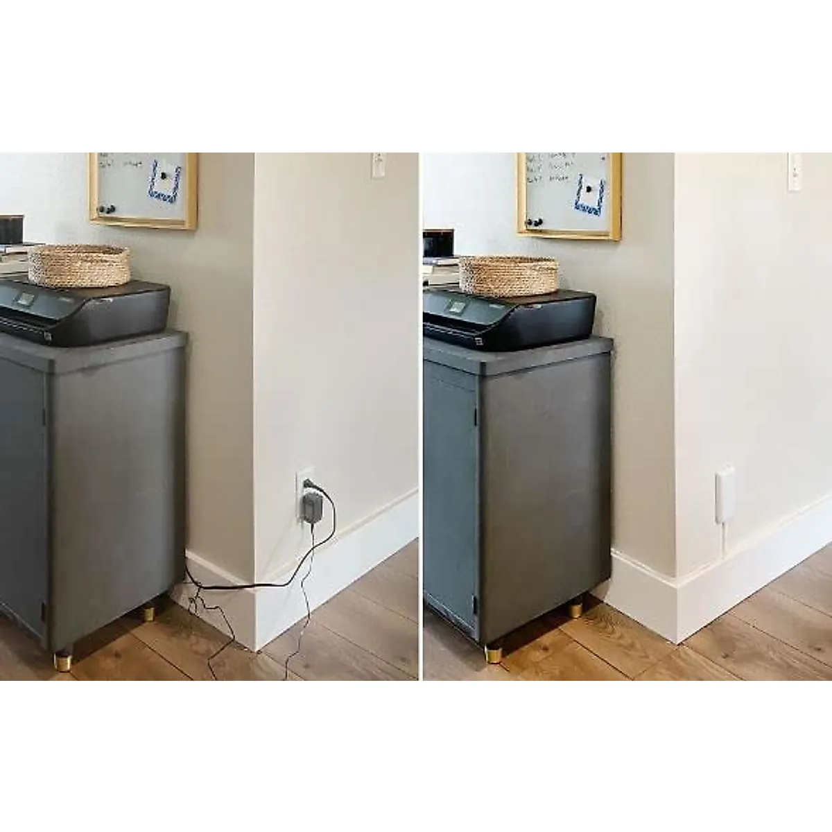 Sleek Socket - The Original & Patented Ultra-Thin Outlet Concealer with Cord Concealer Kit, 3 Outlet, 3-Foot Cord, Universal Size, UL Certified (Ideal for Kitchens, Small Spots & Behind Furniture)