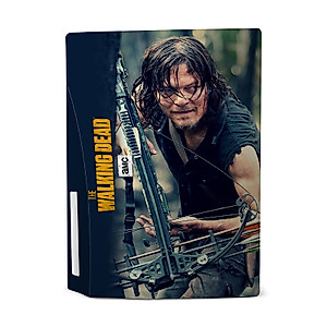Head Case Designs Officially Licensed AMC The Walking Dead Daryl Lurk Daryl Dixon Graphics Vinyl Faceplate Sticker Gaming Skin Decal Cover Compatible With Sony PlayStation 5 PS5 Disc Edition Console