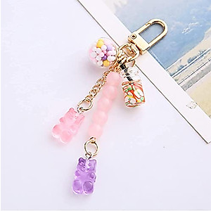 Pocky Aipord Case for 1&2, 3D Cute Cartoon Funny Soft Silicone Pink Food Biscuit Fashion Design Cover with Unique Kawaii for Airpod 1&2 for Women Kids Teens Boys Girls(Pink with Gummy Bear Keychain)