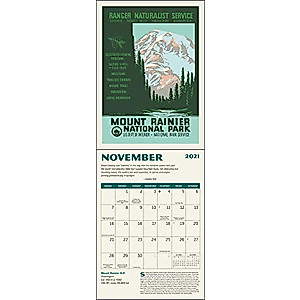 National Parks GRID—WPA Wall Calendar 2021, Monthly January-December 8.75'' x 12" (Made in USA)