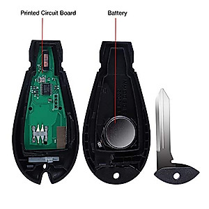 OEM Keyless Entry Remote Key Fob Replacement Fits for 2008 2009 2010 2011 2012 2013 2014 2015 2016 2017 2018 Chrysler Town and Country/Dodge Grand Caravan, M3N5WY783X 2701A-C01C, Pack of 1