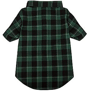 Plaid Dog Shirt Pet Plaid Clothes Shirts for Small Medium Large Dogs Puppy Cats Dog Button Up Shirt (Large, Green)