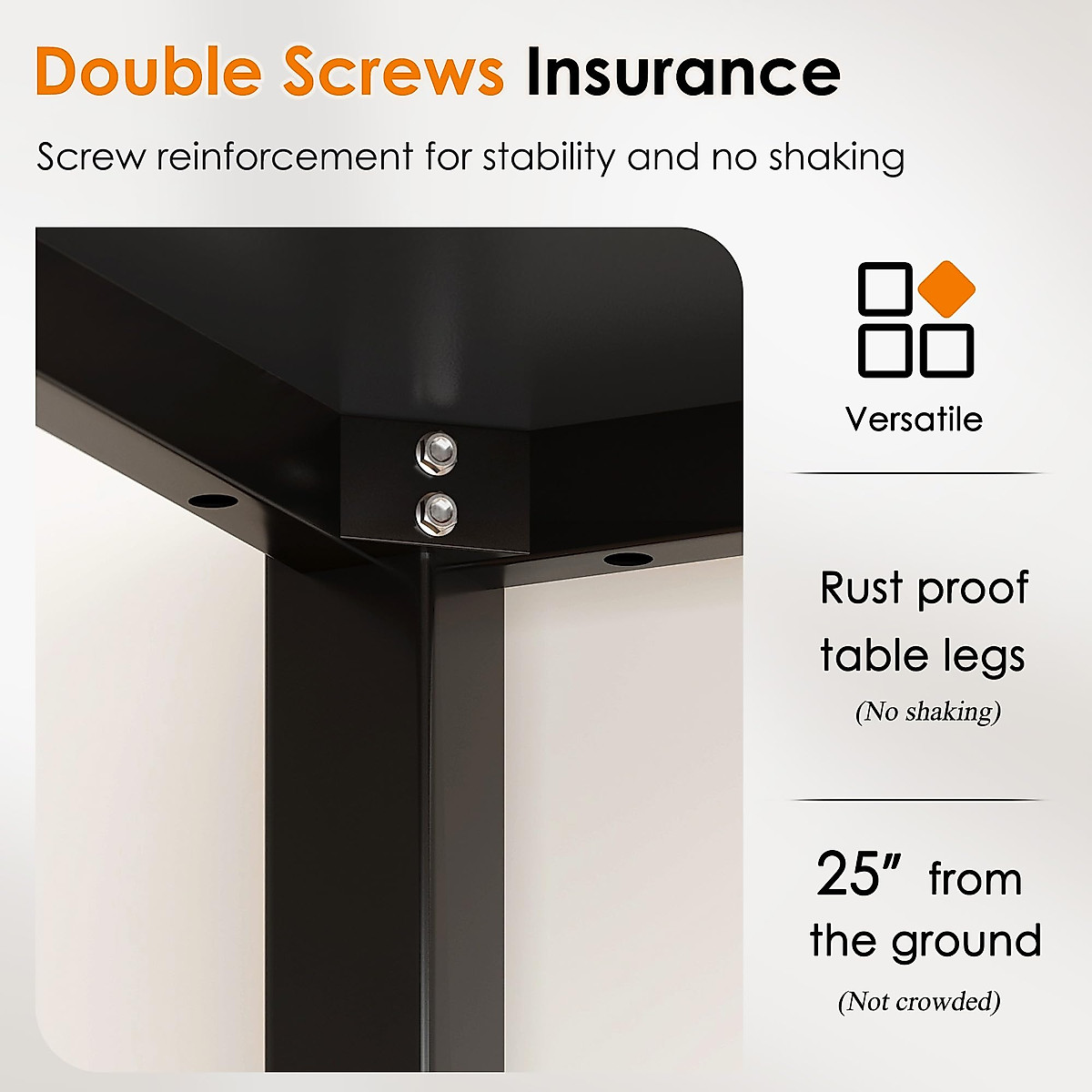 DlandHome 63 inches X-Large Computer Desk, Composite Wood Board, Decent and Steady Home Office Desk/Workstation/Table, BS1-160BB Black Walnut and Black Legs, 1 Pack