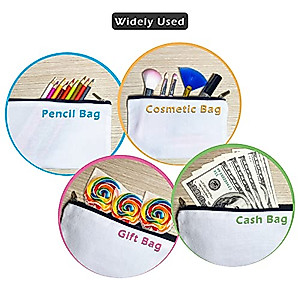 TORISING 34 Packs Blank DIY Beige Craft Bag Canvas Pen Case Blank Makeup Bags - Canvas Pencil Bag Cotton Canvas Cosmetic Bag Multi-Purpose Travel Cosmetic Bag Beige (9 x 5.1 Inch)