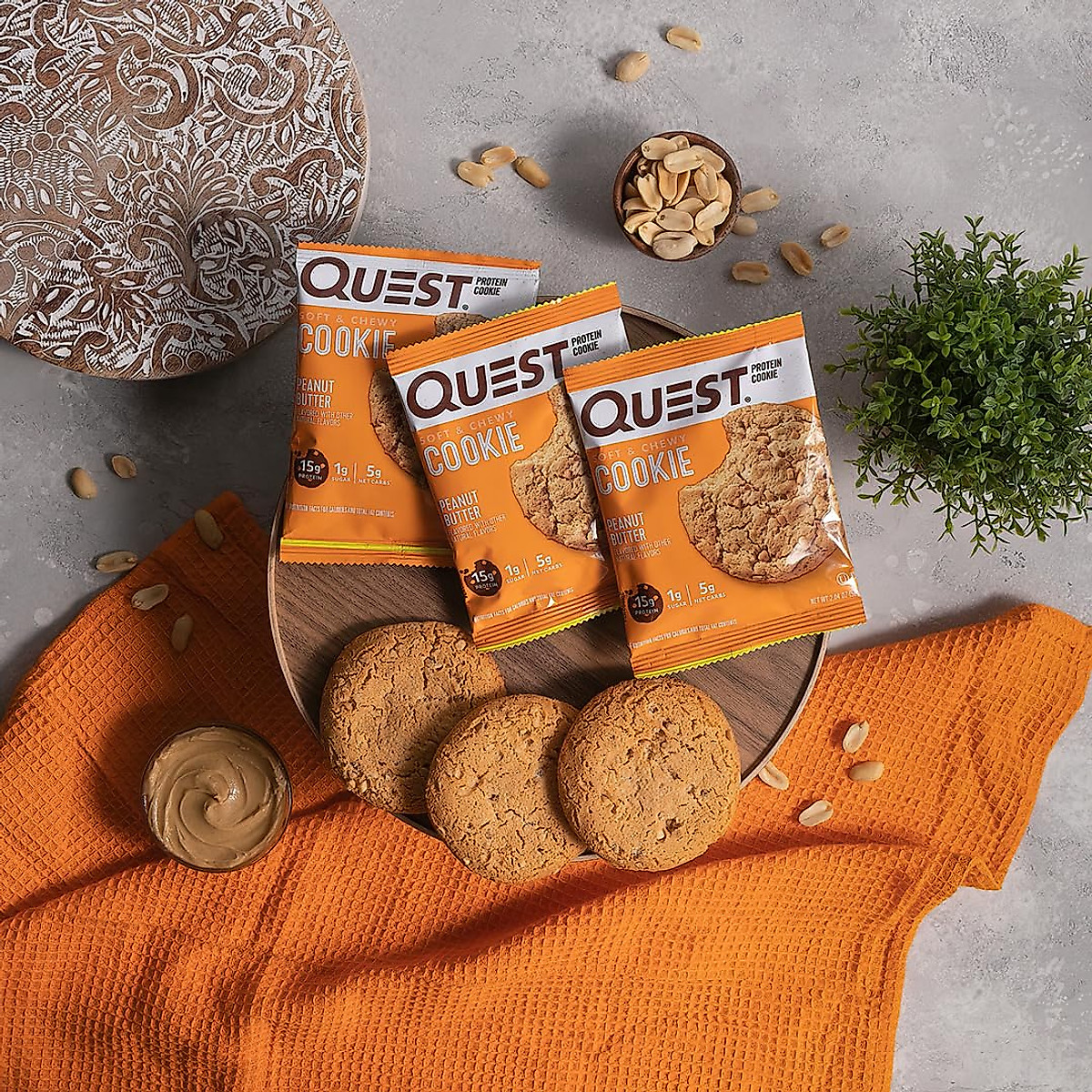 QUEST NUTRITION Peanut Butter Protein Cookie, 4 CT