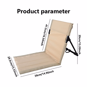 Eioflia Sunloungers, Beach Mat Recliner Lightweight Beach Mat with Backrest One-Step Assembly Foldable Beach Mat Chair with Carry Bag for Holidays Garden Camping Park Beige