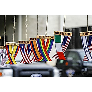 NIGERIA AND USA NIGERIAN AMERICAN WEST AFRICAN REARVIEW MIRROR MINI BANNER HANGING FLAGS FOR THE CAR UNITY FLAGZ™..