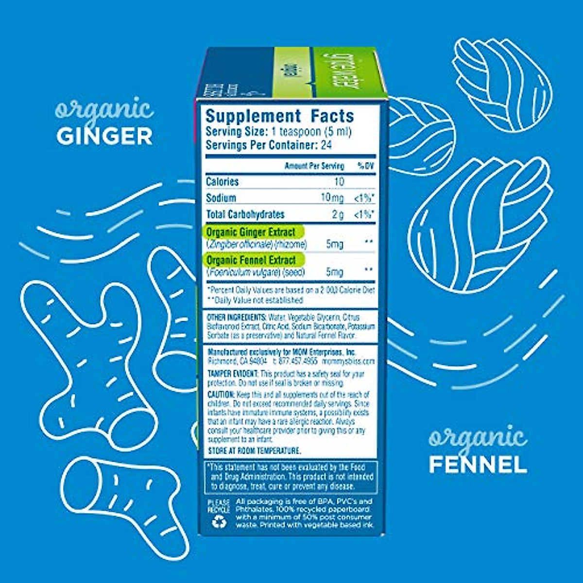 Mommy's Bliss Original Gripe Water, Gas and Colic Relief, Gentle and Safe, Made for Infants, 2 Weeks+, 4 Fl Oz (Pack of 2)