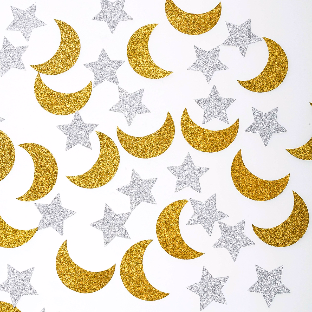 Glitter Moon Stars Paper Table Confetti Gold Twinkle Stars Crescent Table Decor Wedding Engagement Favors Baby Shower Birthday Ramadan Eid Christmas Party Table Centerpieces Decorations, 400pc
