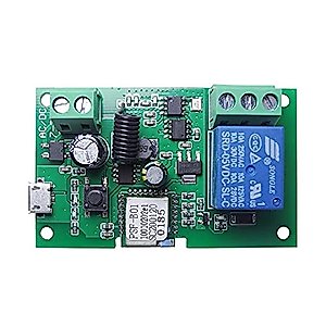 MHCOZY Updated WiFi Wireless Smart Switch Inching Self-Locking Relay Module,Set Inching Time from 0.5 Second to 1 Hour,be Applied to Access Control,DIY WiFi Garage Door Opener (1CH WiFi RF)
