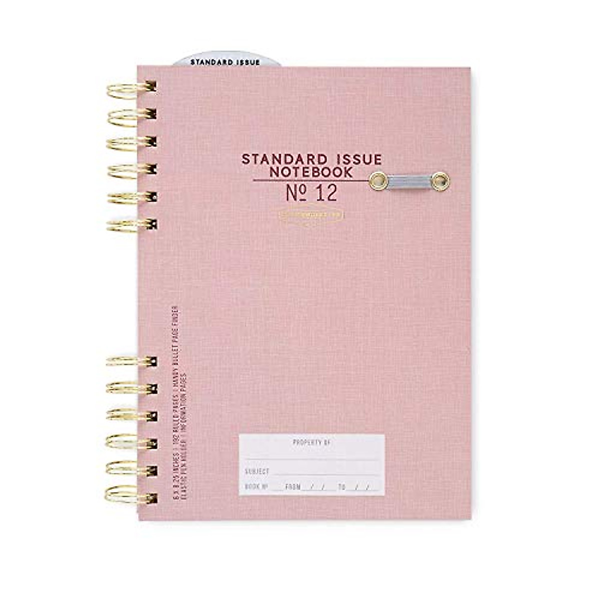 Designworks Ink Standard Issue No. 12 Dusty Pink Undated Planner Notebook Journal with Lined Pages, Elastic Pen Holder, and Durable Spiral Binding for Work, Writing, Journaling - 6" x 8.25"