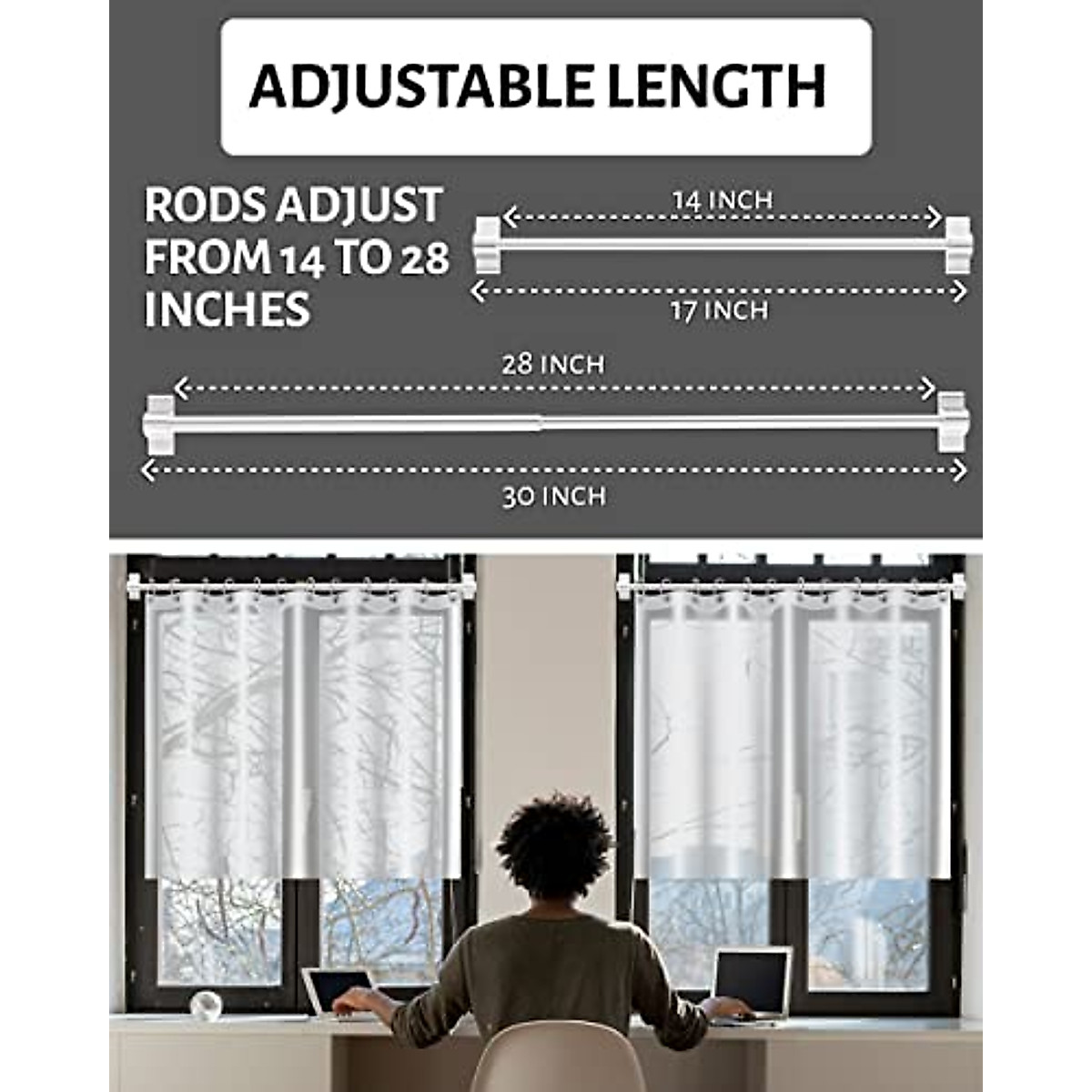 Skywin Magnetic Towel Holder for Refrigerator - 1 Pack Small Magnetic Curtain Rod for Metal Door with Adjustable Length - Fits Towels and Easily Attachable (White)