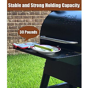 QuliMetal Gill Folding Front Shelf for Traeger Pro 22, Pro 575 and Ironwood 650 Series, Grill Accessories for Traeger Pellet Grills BAC362 Folding Shelf, 25 x 12 Inches