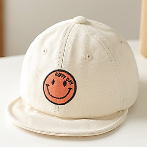 Baby Baseball Cap Toddler Infant Sun Hat Breathable Kids Boys Girls Cute Cap Hat for Spring Summer (White)