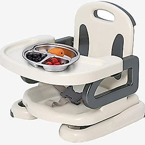 SOUJOY 4 Pack Divided Plate, Stainless Steel Diet Control Dinner Plate, 3 Sections Korean Unbreakable Monkey Shape Compact Food Serving Tray for Kids, Picky Eaters, Campers