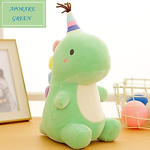 aporake Stuffed Animal Plush Toys, Cute Dinosaur Toy, Soft Plushies for Girls Plush Doll Gifts for Kids Boys Babies Toddlers (Green, Medium)