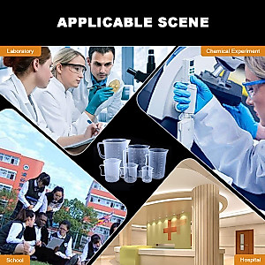 Heyiarbeit 1 Liter (1000ml) Plastic Measuring Graduated Mixing Pitcher Pouring Cup Mix Paint Lab Kitchen Liquids 5pcs