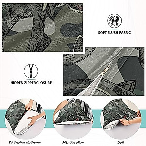 Chameleon Branch Camouflage Pillow Cases King Size Super Soft Pillowcase with Zipper Washed Microfiber Pillowcases for Bedroom Sofa Couch Home Decoration
