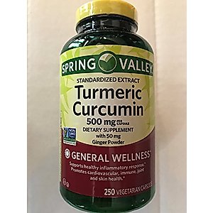 Spring Valley Turmeric Curcumin with Ginger Powder 250 Capsules