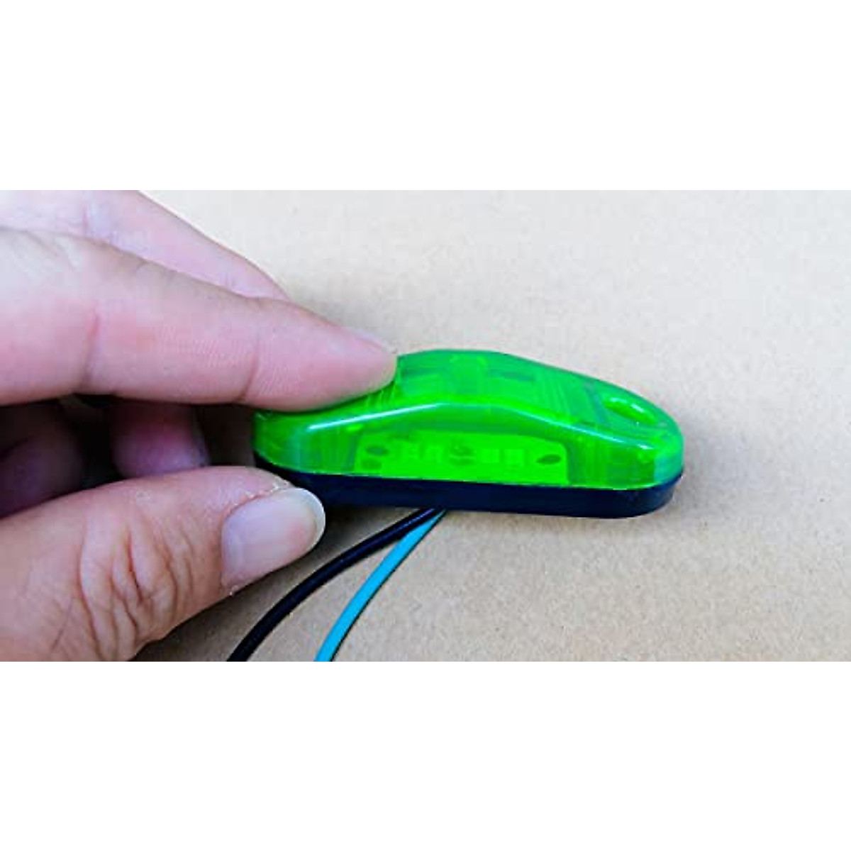 Aokzeeo 10 pcs green Oval 2.5 Inch 4 Diode Trailer Side Marker Lights Truck clearance Side marker Led Trailer Lights Waterproof