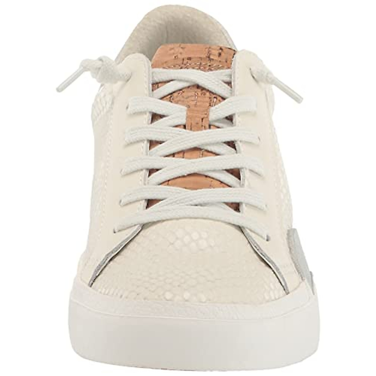 Dolce Vita Women's Zina Sneaker, White/Natural Embossed Leather, 7.5