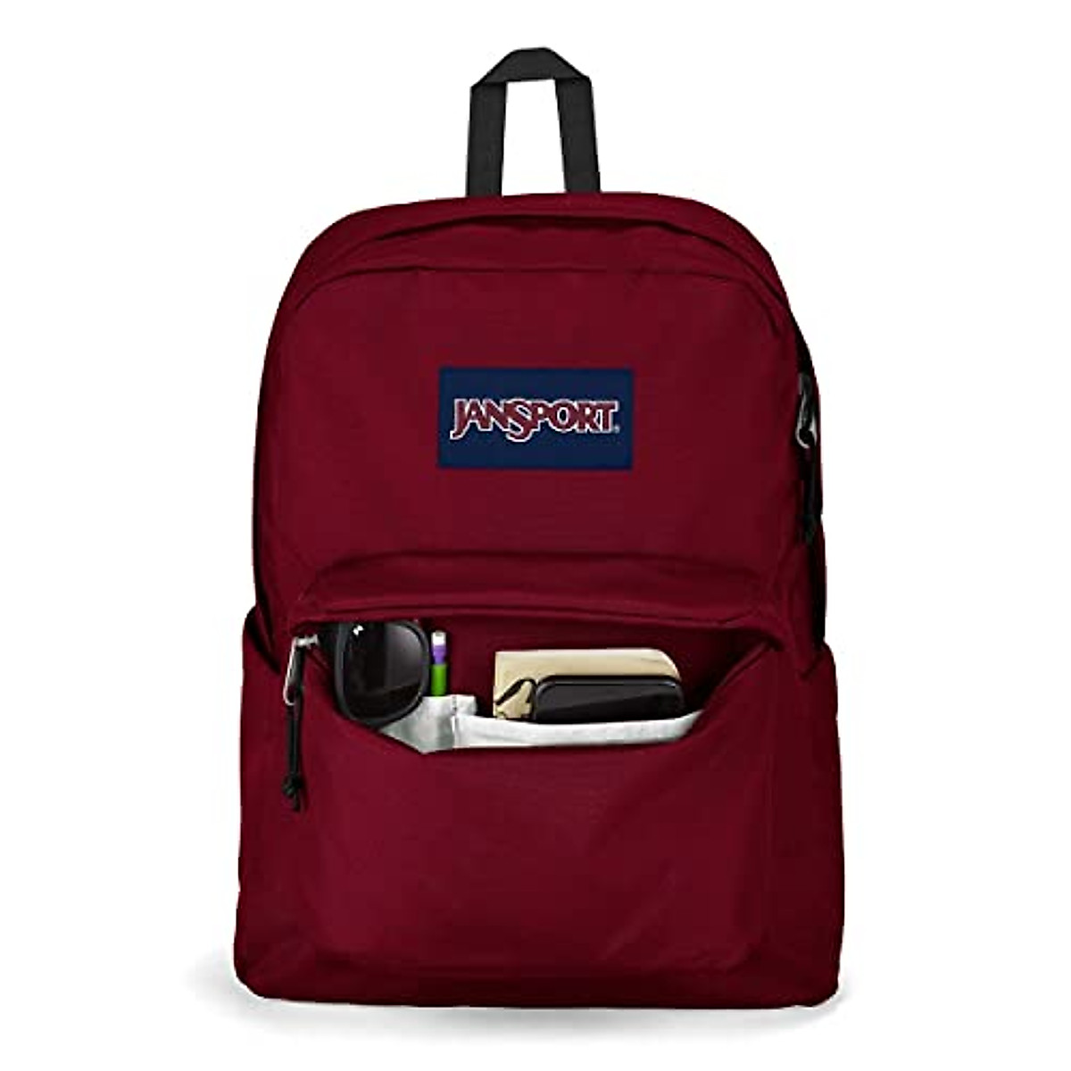 JanSport Superbreak Plus Backpack - Work, Travel, or Laptop Bookbag with Water Bottle Pocket, Russet Red