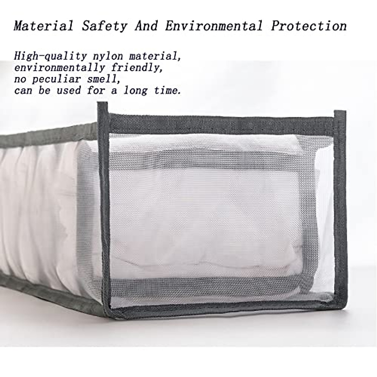 LOTSC 7 Grid Washable Wardrobe Clothes Organizer, Jeans Compartment Storage Box for Home (White 9-grid T-shirt)