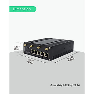 LINOVISION Industrial 5G Cellular Router with Dual 5G SIM Cards and RS232/RS485 IoT Integration, 5G LTE Router Supports Gigabit Ethernet, WiFi 5G/4G