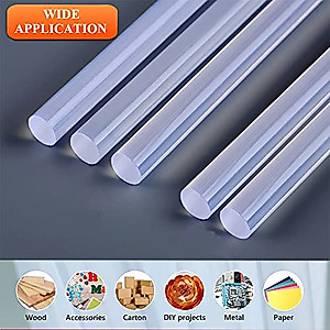 MONVICT Hot Glue Sticks, Pack of 50 (1.54 lb) 6"Long 0.43" Diameter Full-Size Hot Glue Gun Sticks Art Glues Pastes Hot Melt Sticks for Most Large Glue Guns, Clear Glue Sticks for DIY, Arts & Crafts