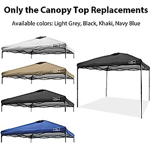 KAMPKEEPER 10x10 Pop Up Canopy Tent Top Replacement Cover Roof with Air Vent, Polyester UV 30 Waterproof for Outdoor Garden Patio Pavilion Sun Shade(Top Only)-Black