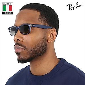 Ray-Ban RB2132 New Wayfarer Color Mix Square Shape Sunglasses With Eyewear Kit Bundle - High Bridge Fit - Ideal Formal and Casual Wear Square Sunglasses