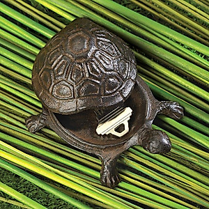 Gifts & Decor Garden Decoration Turtle Cast Iron Key Hider Stone