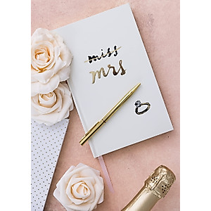 kate spade new york 20 oz Acrylic Miss to Mrs. Tumbler Bundle with 8.25" x 5.25" Bridal Journal with 200 Lined Pages, Miss to Mrs.