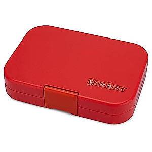 Yumbox® Original Leakproof Bento Lunch box for Kids, 5 Compartments + Dip Well, Easy-Open Latch, Just Right Portions, Removable Illustrated Tray (Roar Red - Race Cars), Ages 3-7